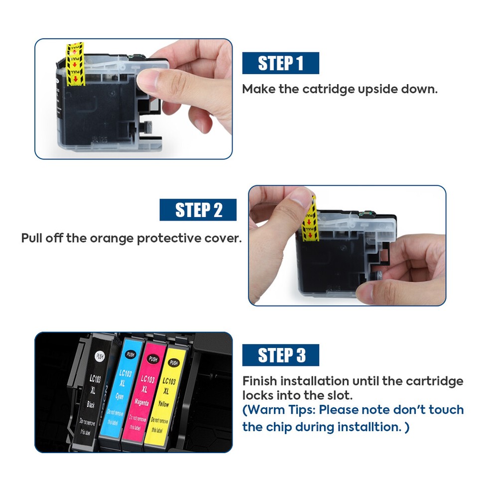 LC103 Ink Cartridge for Brother LC103XL LC-103 XL MFC-J470DW MFC-J475DW ...