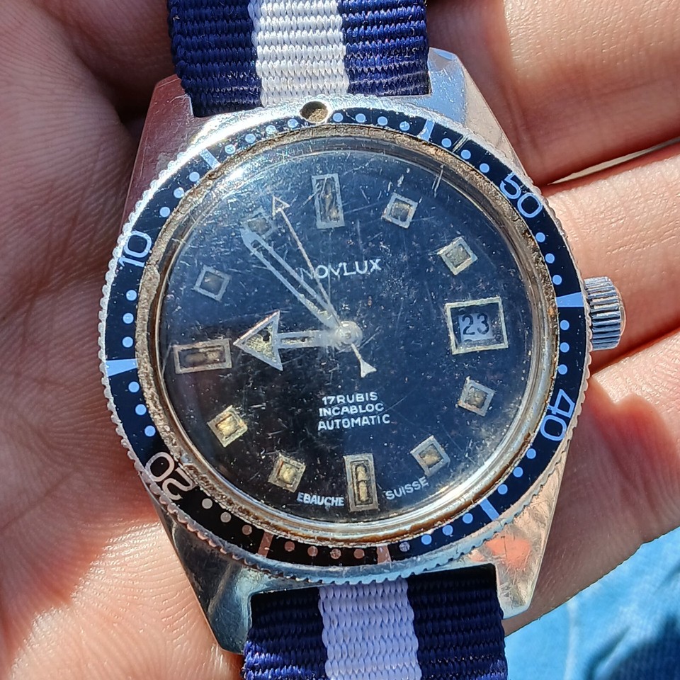 NOVLUX Skin Diver 20 ATM Automatic Vintage Stainless Steel Large 37mm ...