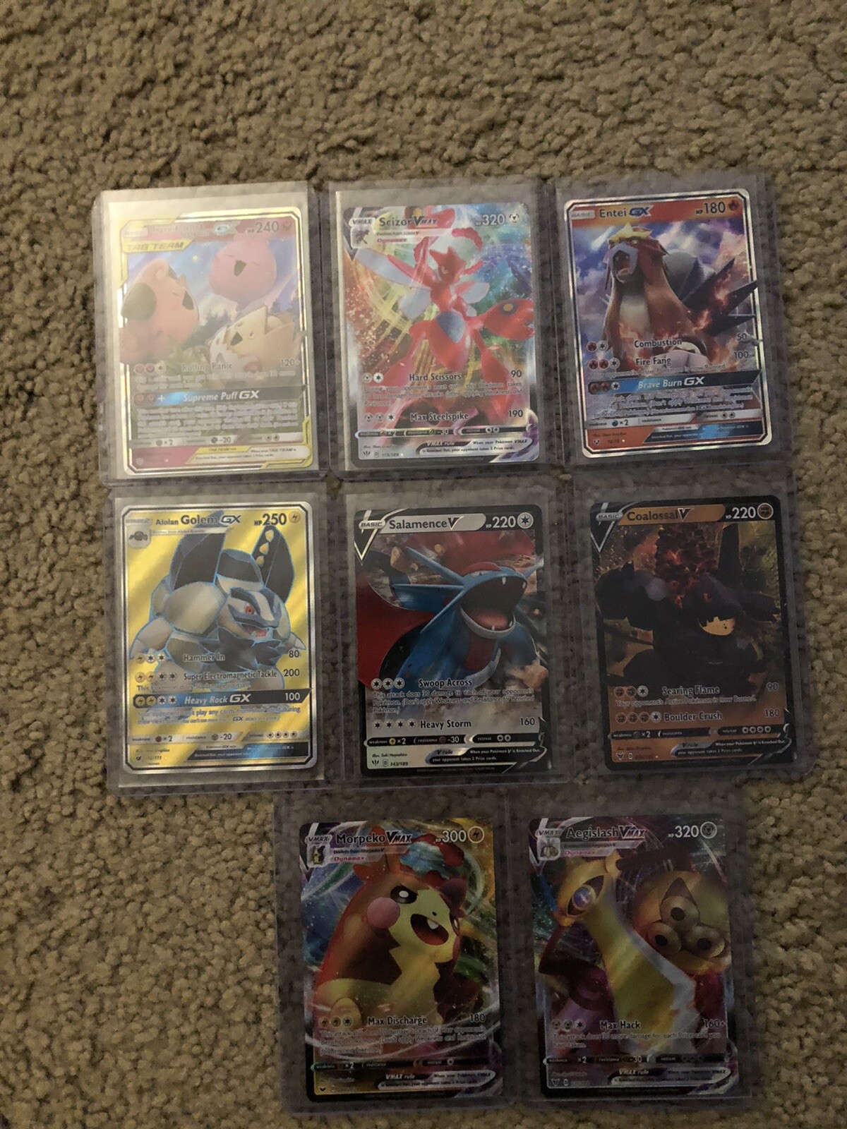 Pokémon V Vmax & GX Holo Full Art Bundle Entei Scizor Togepi Cleffa Tag ...