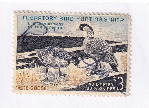 USA MIGRATORY BIRD HUNTING STAMP NENE GOOSE VOID AFTER 1965 NICE REF ...