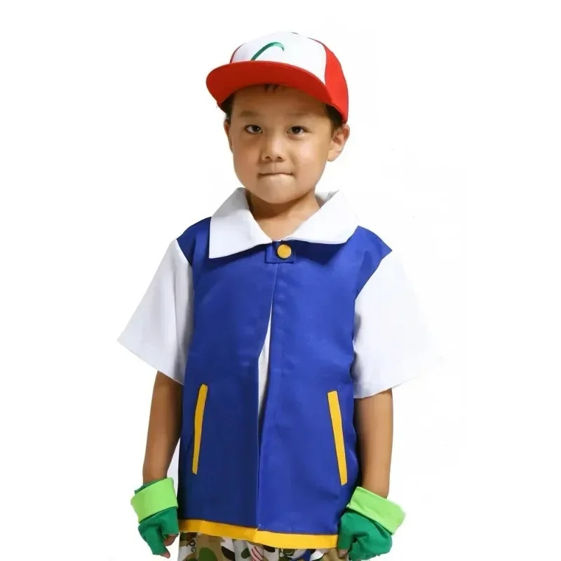 Cosplay Anime Ash Ketchum Clothes Men Blue Jacket Costume Boys Girls ...