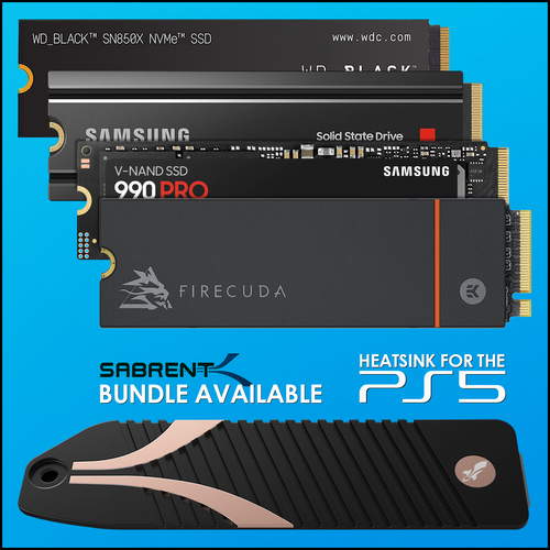 TOP RATED PC PS5 SSDs: WD BLACK SN850X Seagate FireCuda 530 Samsung 990 ...