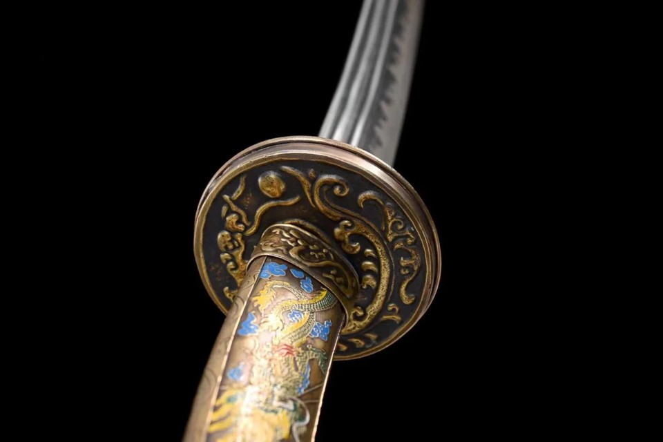 Sacred Decorative Chinese Dragon Handle Dao Sword Weapon Piandao Folded ...