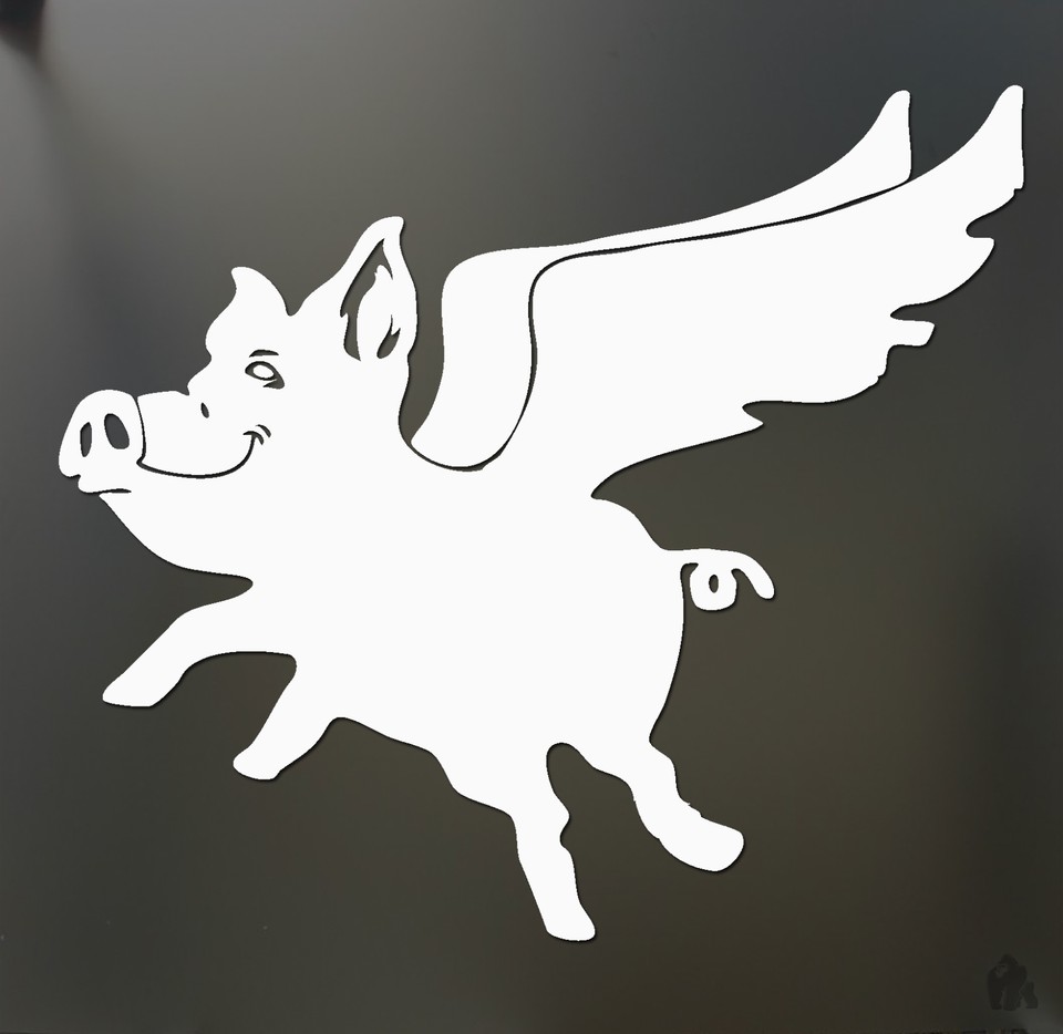 When pigs fly sticker Honda JDM Funny laughing drift car window decal ...