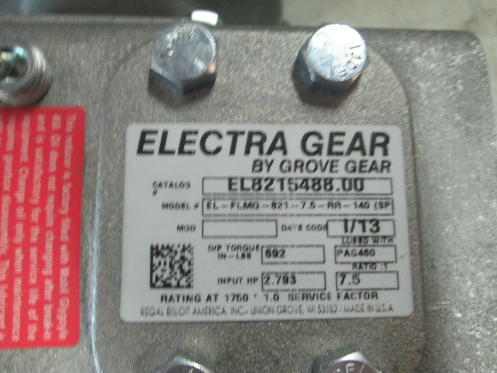 Electra Gear Aluminum Right Angle Gear Reducer Cat# EL8215488.00 (New ...