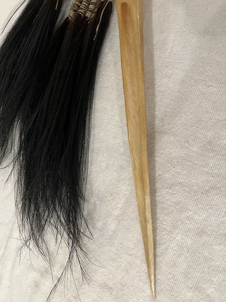 16" Papua New Guinea Cassowary Ceremonial Bone Dagger & Feathers | eBay