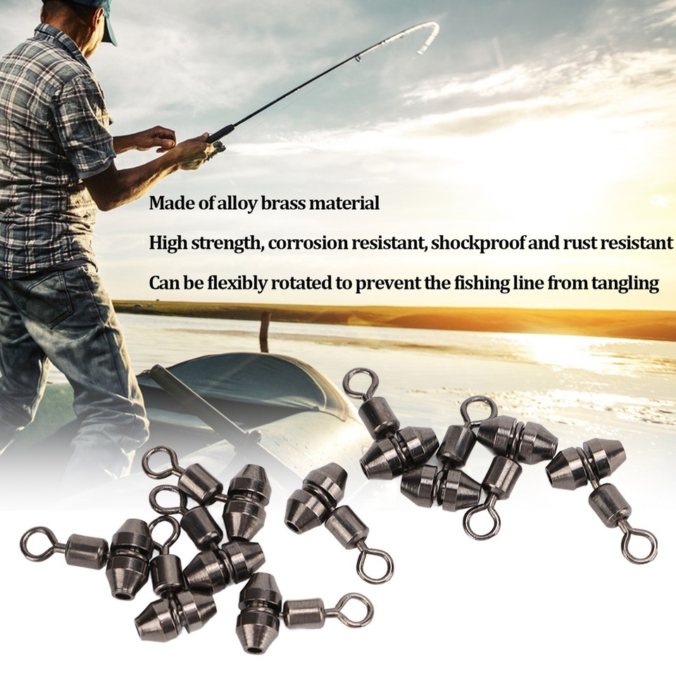10pcs 3 Way Fishing Swivels T Turn Brass Barrel Triple Swivel Cross ...
