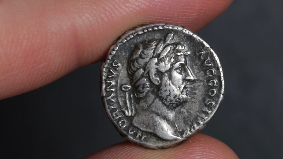 Emperor Hadrian Romulus Denarius Ancient Roman Empire Silver Coin 130AD ...
