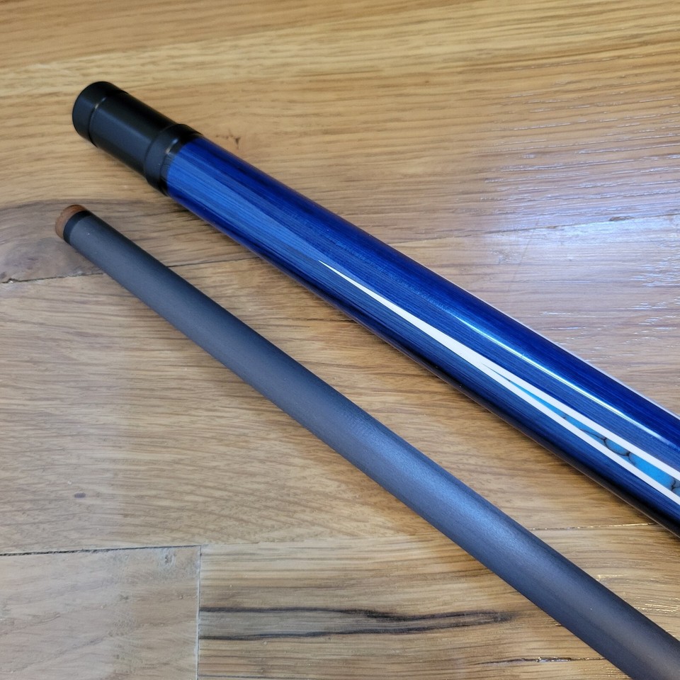 BLEMISH - 12.4mm REAL Carbon Fiber Pool Cue Stick Radial Joint 58" Blue ...