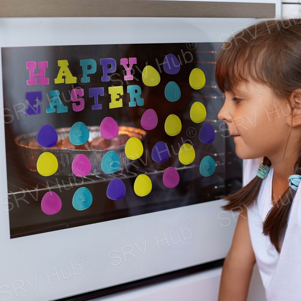 30cm Gel Stickers Sheets, Happy Easter, Bunnies, Butterflies, Eggs, Easter Gifts | eBay UK