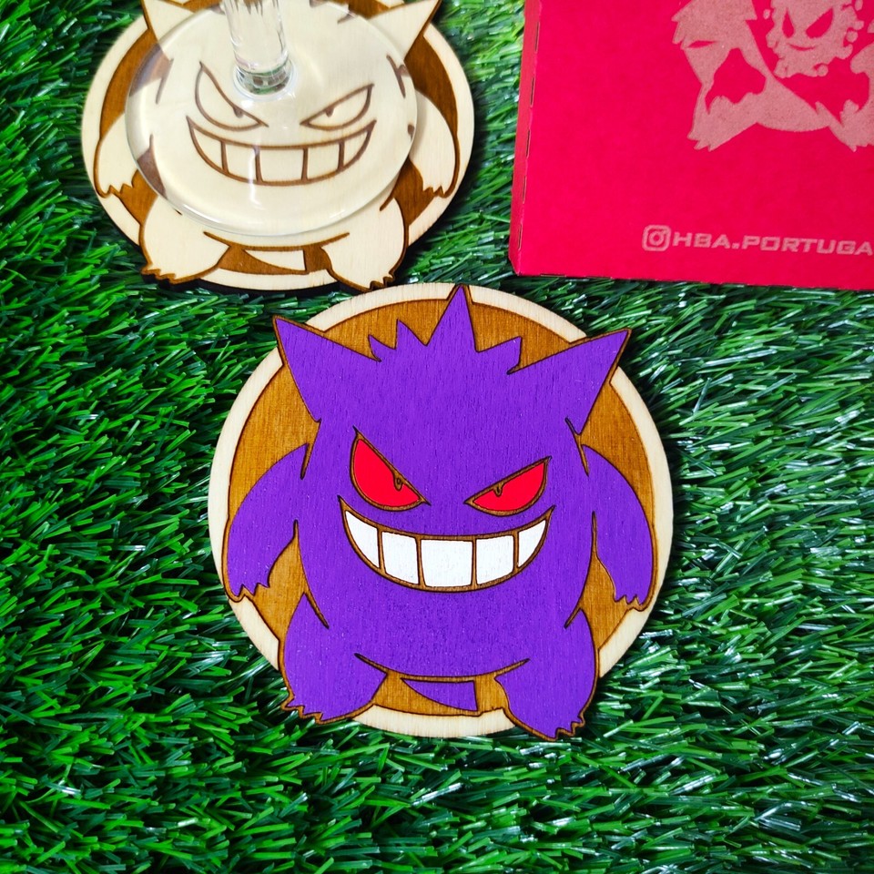 Wooden Colorful Pokémon Coasters, Ghastly, Haunter, Gengar, Nerd & Geek ...