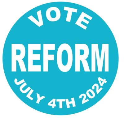 2 PACK Vote Reform UK General Election Car Bumper Vinyl Sticker July ...