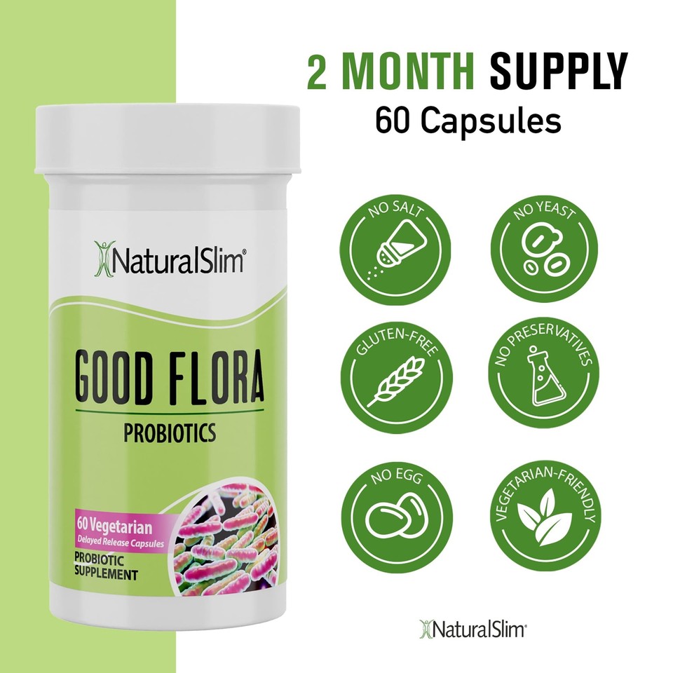 NaturalSlim GOOD FLORA Probiotic Supplement - 7 Powerful Probiotic ...