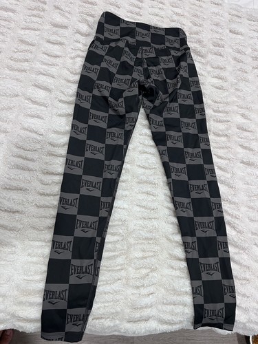 Everlast Block Print Black Gray Leggings Women’s Exercise Jogging Pants ...