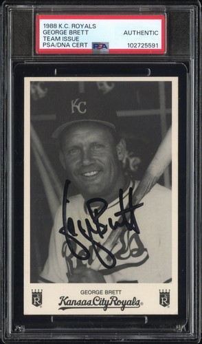 1988 KC ROYALS TEAM ISSUE GEORGE BRETT PSA AUTHENTIC AUTOGRAPH POP 1 | eBay