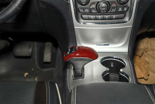 Red Carbon Fiber ABS Gear Shift Knob Trim Fit For Dodge Charger ...