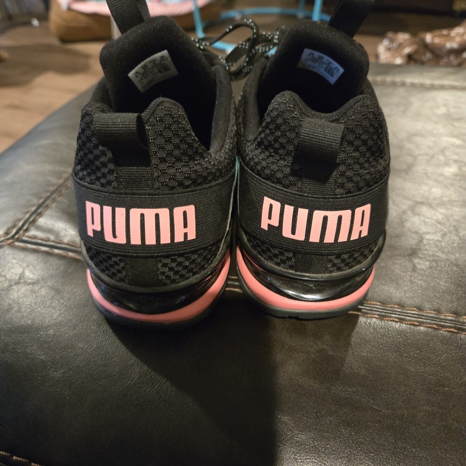 Puma Women's Black Athletic Sneakers Pink Logo | eBay