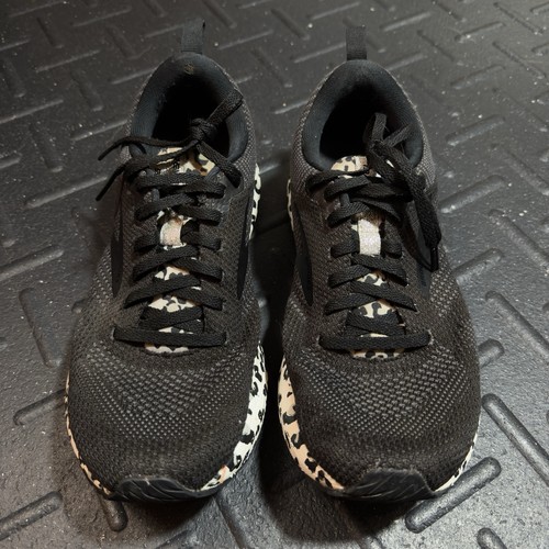 Brooks Revel 5 Running Shoes Womes Size 10 B Black White Leopard Print ...
