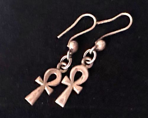Vintage Earrings MARKED 925 STERLING SILVER Pierced Dangle Cross ...