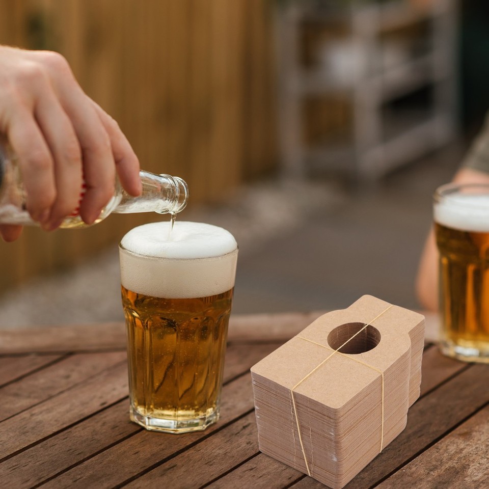 100 Pcs Kraft Wine Bottle Tags Paper Labels Wine Rack Marker Hanging ...