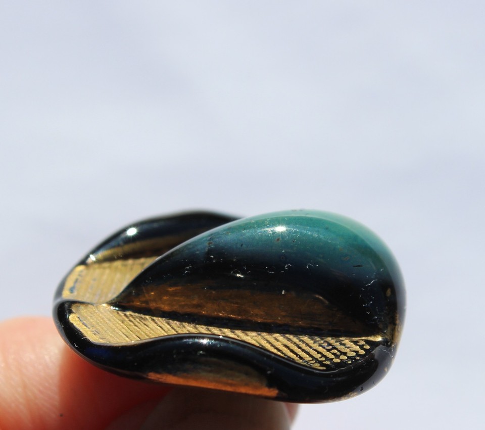 BIMINI Large Button 1940s Orplid Lucie Rie Pressed Glass Flower Pot ...