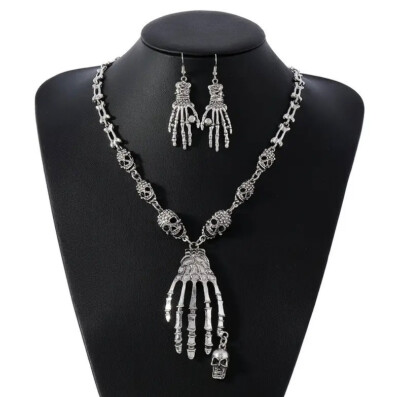 Gothic Hand Bone Necklace Set | eBay