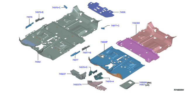 Genuine Nissan Spacer Floor Side 74956-6SA0A for sale online | eBay