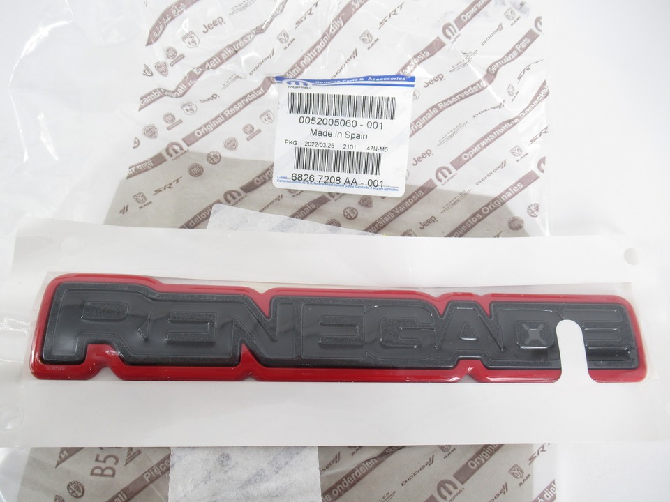 Genuine Mopar Jeep 68267208AA "RENEGADE" Side Emblem Nameplate 2015-20 ...