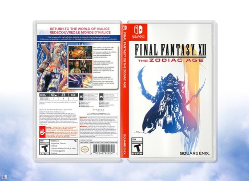 Final Fantasy XII The Zodiac Age COVER ART: Insert / Case for Nintendo ...