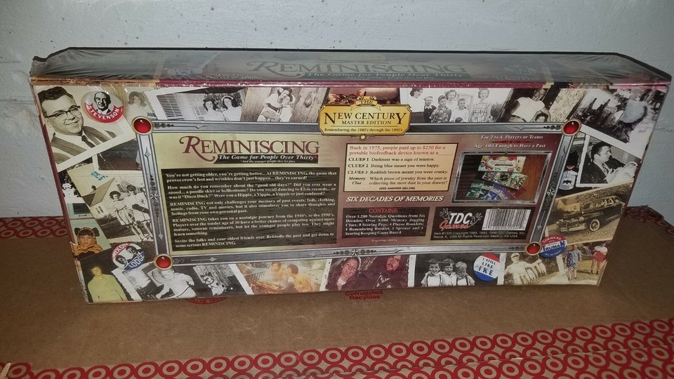 Reminiscing Millennium Edition 1940's thru 1990's Board Game New Sealed ...
