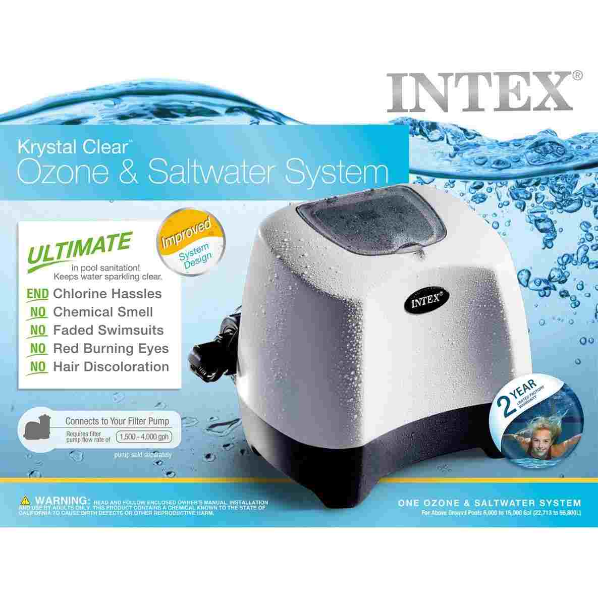Intex Krystal Clear 26665EG Above Ground Swimming Pool Salt Generator ...