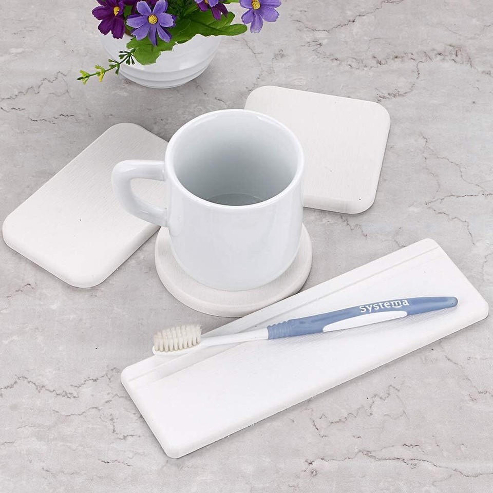 OwnMy Set of 4 Water Absorbent Diatomite Drink Coasters, Diatomaceous ...