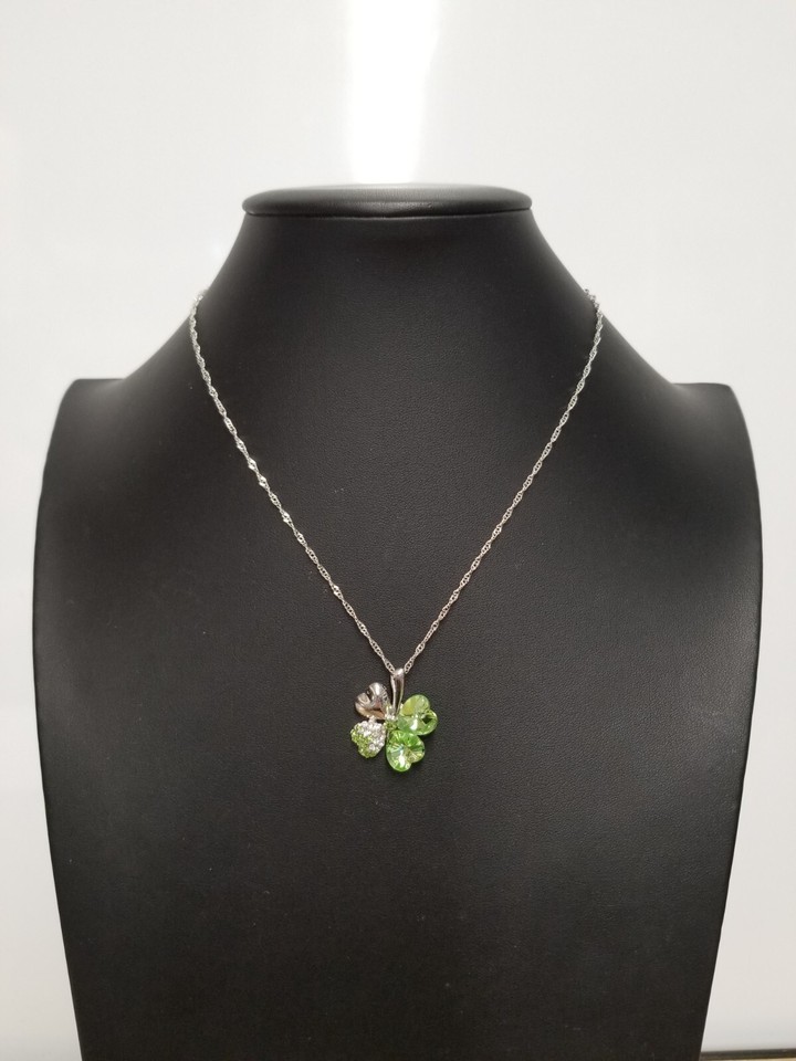 Glencara Sterling Silver Four Leaf Clover 16" Necklace | eBay