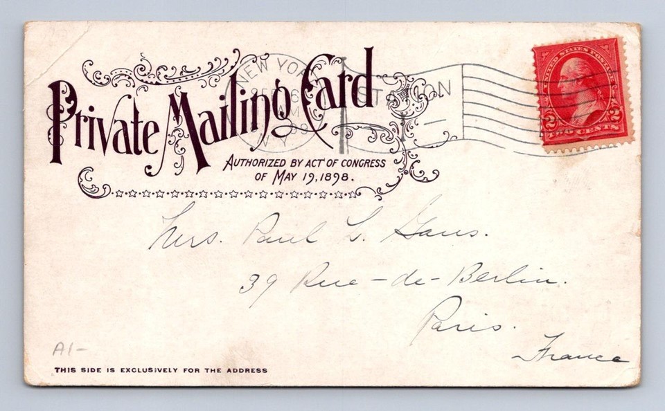 PANORAMIC VIEW OF HIGH BUILDINGS NEW YORK TO PARIS FRANCE POSTCARD 1899 ...