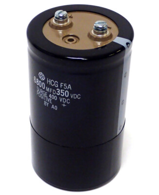 HITACHI HCG F5A CAPACITOR ALUMINUM ELECTROLYTIC 6800 MFD 350VDC SCREW ...