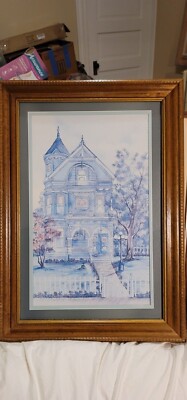 Ava Freeman Watercolor Print Victorian House Signed & Framed | eBay