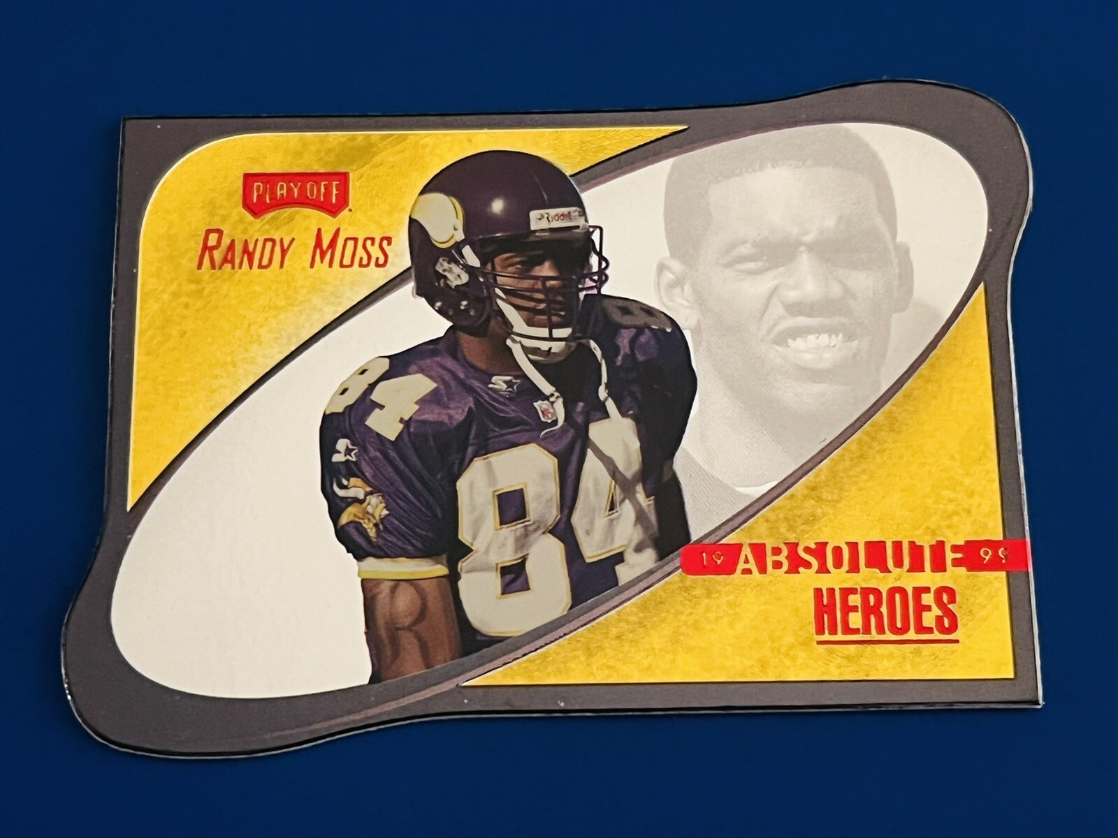 1999 Playoff Randy Moss Vikings Absolute Heroes Die-cut Gold Parallel ...