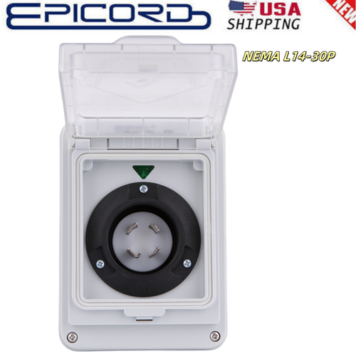 30 Amp Generator Inlet Box, NEMA L14-30P 4Prong Generator Power Inlet ...