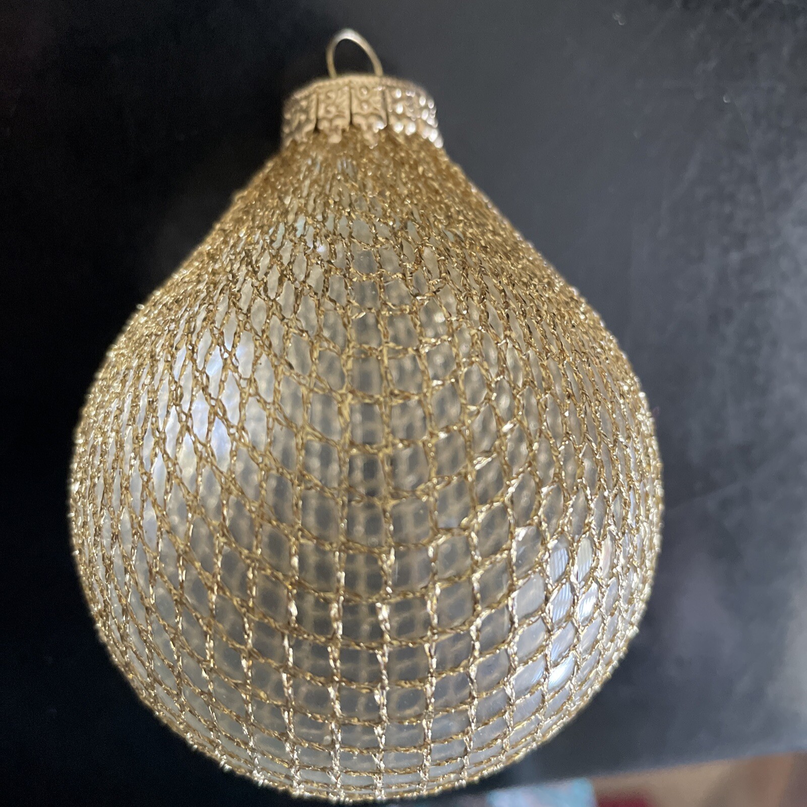 Vintage Christmas Glass Bulb Gold Mesh Netting Ornament Set Of (6) | eBay