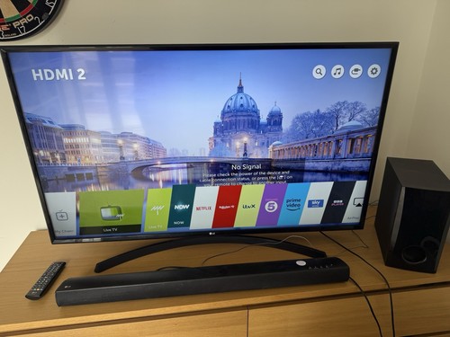 LG 50UK6470PLC 50" Ultra HD 4K TV 2018 With Sound Bar And Subwoofer ...