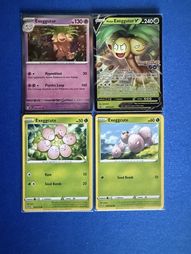 Alolan Exeggutor V Pokemon Go (+1 Holo) & Exeggcute (x2) 4-card Pokemon ...