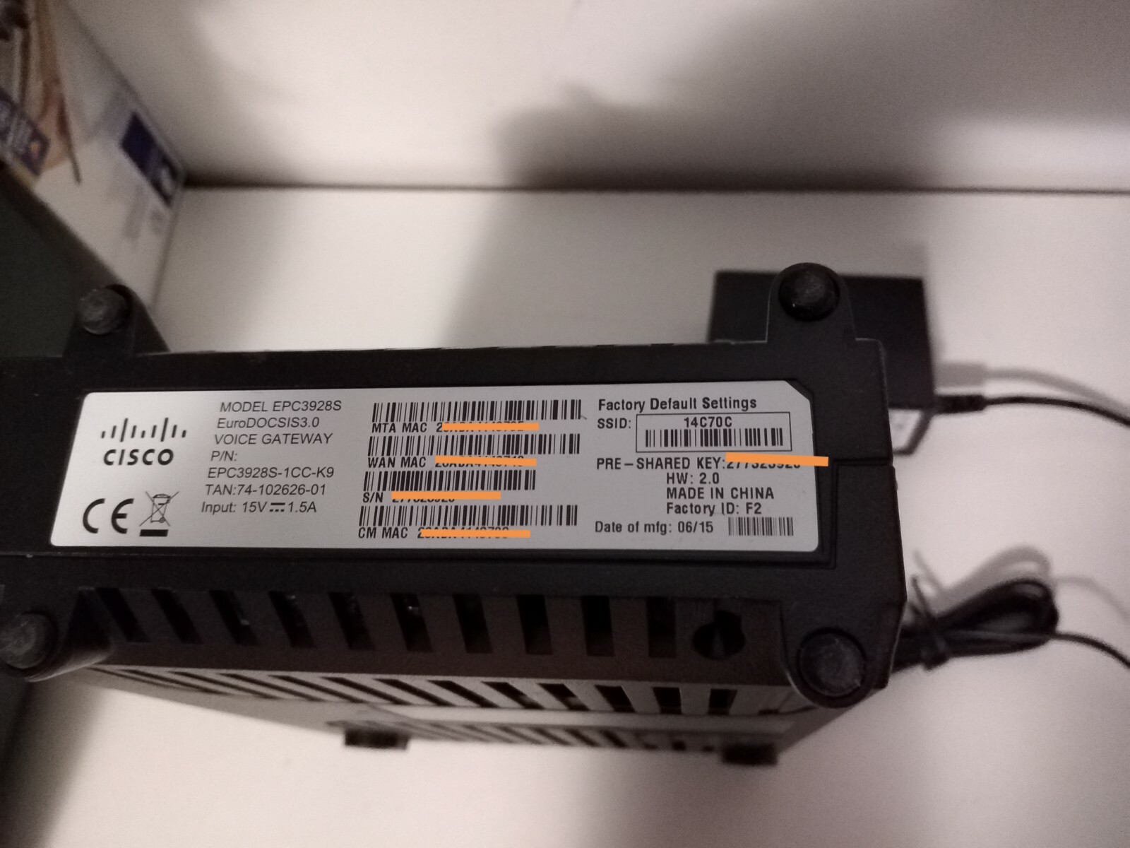 Cisco EPC3928s modem BROADBAND CABLE GATEWAY WITH VOICE Docsis 3.0 | eBay