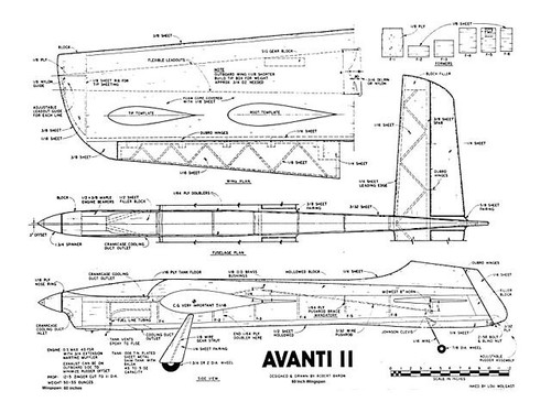 Avanti II C/L Stunt Model 60" WS RC Model Airplane Plans Templates PDF ...