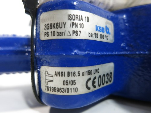 New Isoria 10 3G6K6UY Butterfly Valve PN10 4" New Never Installed | eBay