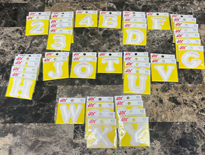 Joy Iron On Embroidered Letters 1.5" White Various Assortment Of 45 | eBay
