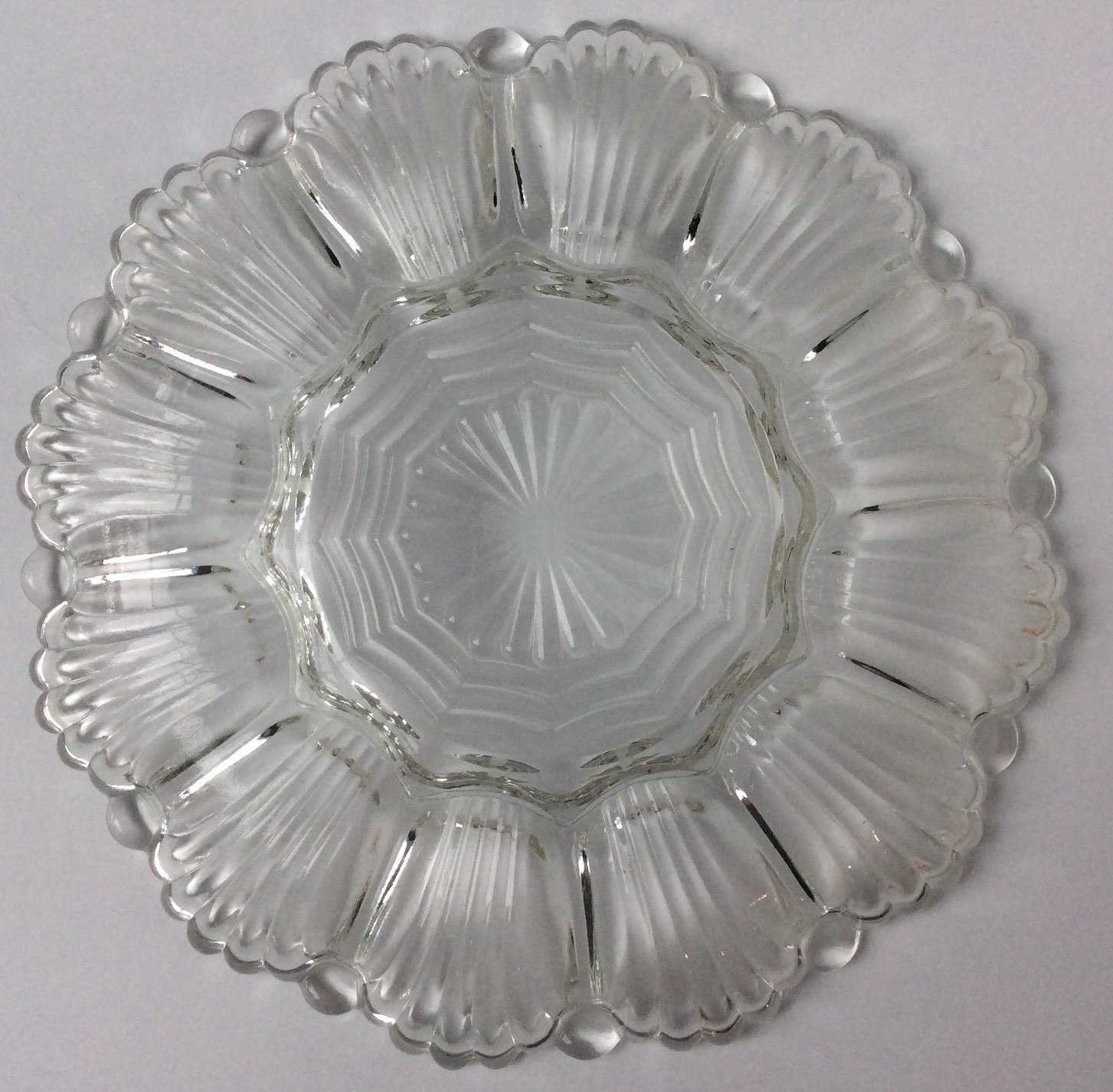 Vintage Anchor Hocking Clear Glass Deviled Egg Plate Serving Platter ...