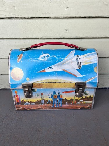 Vintage Outer Space Metal Dome Lunchbox American w/ Thermos 1960 | eBay