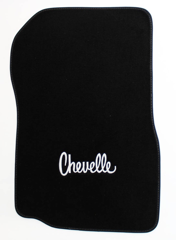 NEW! 1968 - 1972 CHEVELLE Floor Mats Black Carpet Embroidered Silver ...