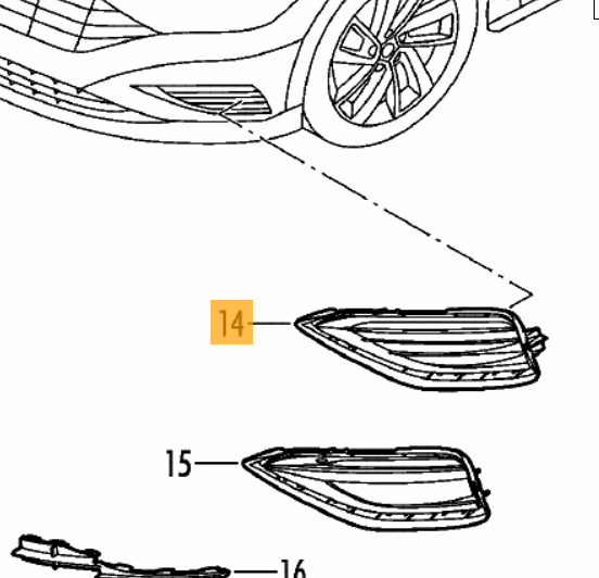 Genuine OEM Grille for Volkswagen 17A8536659B9 for sale online | eBay