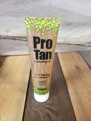 Pro Tan Hypoallergenic Dark Natural Bronzer Tanning Lotion +FREE Packet ...